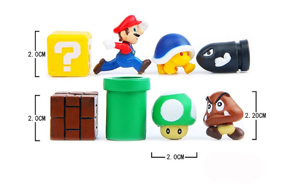 BeautySha 39 Pieces of 3D Mario Fridge Magnets Sets for Home Room Decor Decorative Refrigerator Fun School Office Whiteboard Christmas Magnet (39pcs)