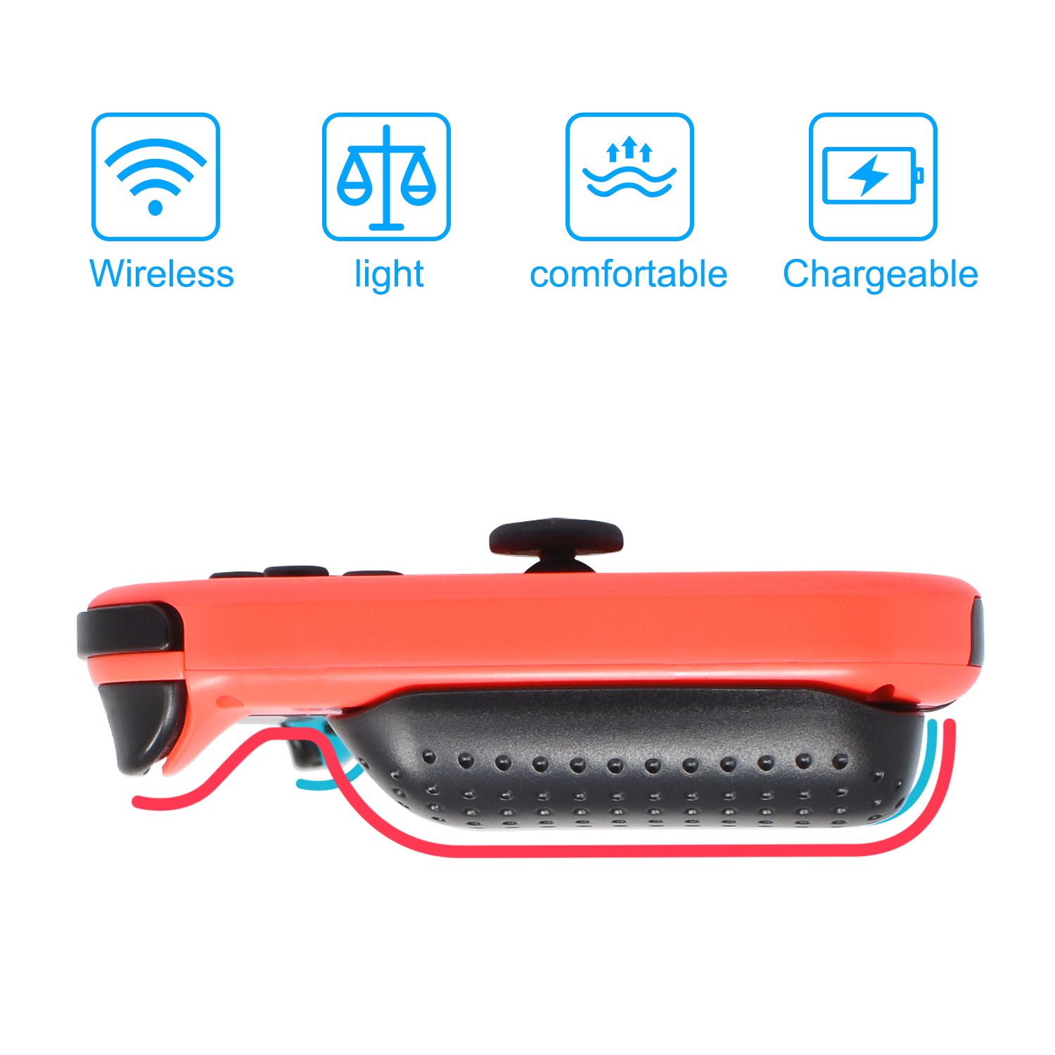 FYOUNG Wireless Keyboard Compatible with Nintendo Switch/Switch OLED, Wireless Gamepad Chatpad Message Keyboard for Switch, 2.4G USB Rechargable Handheld Remote Control Keyboard with a 2.4G receiver