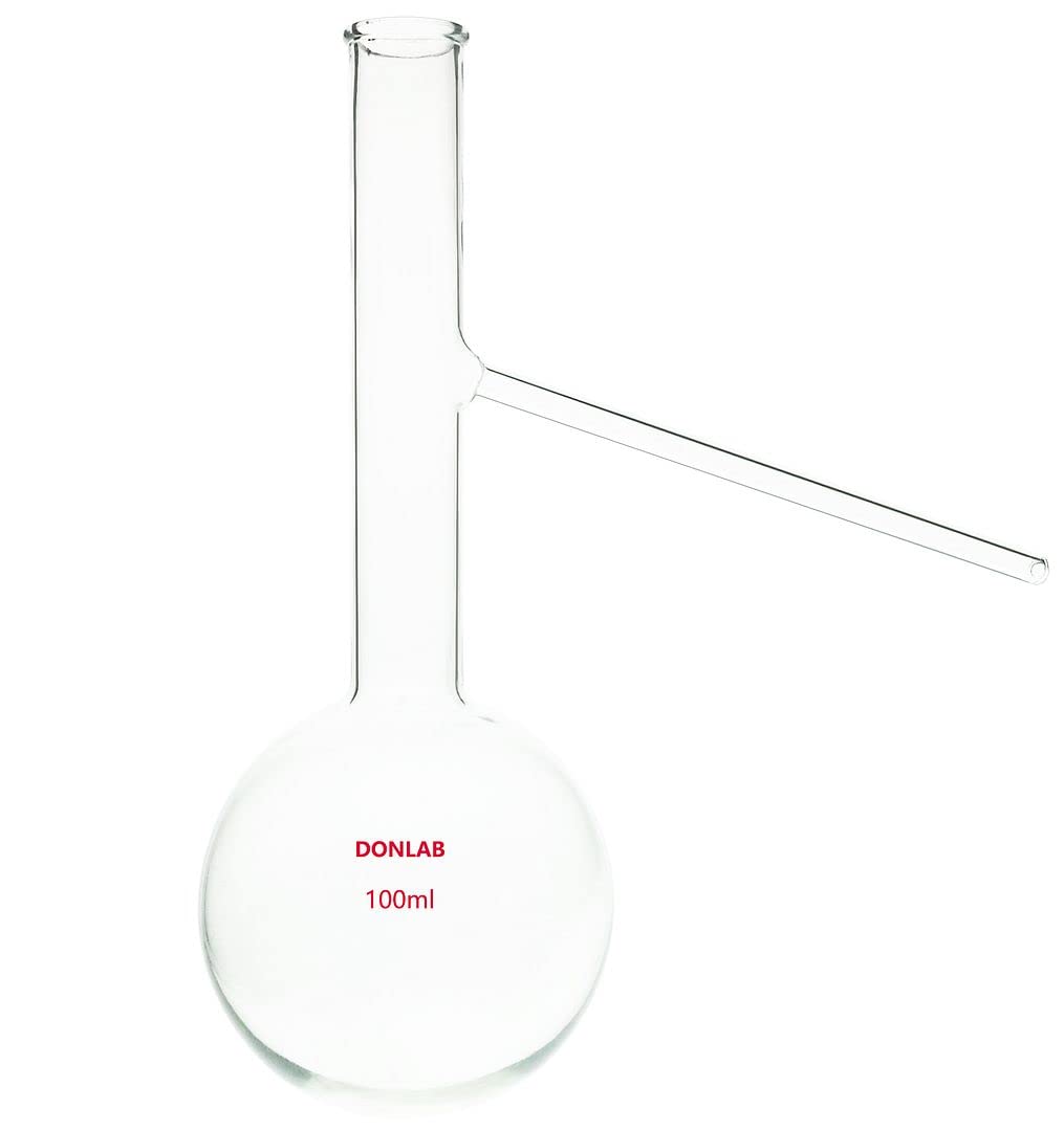 DONLAB GDU0100 Glass 100ml Distilling Flask Round Bottom with Side Arm