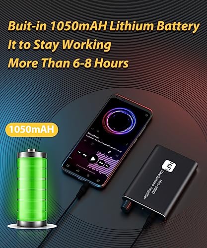 BEBSR Portable Headphone Amplifier - HiFi Earphone Amp with Two-Stage Gain Switch, Aluminum Matte Surface, 16-150 Ohm Compatibility