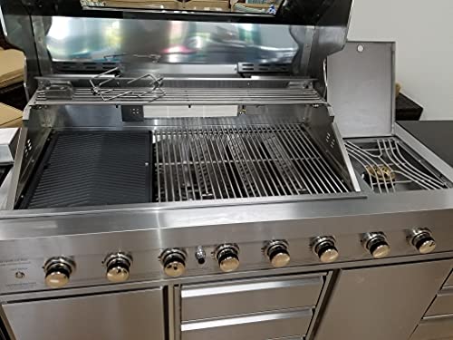 Black Stainless Steel 8 Burner 3 in 1 Island BBQ Outdoor Electric Grill Kitchen, Propane or Natural Gas, with Sink, Side Burner, LED Lights on Knobs, and Free Protective Grill Cover