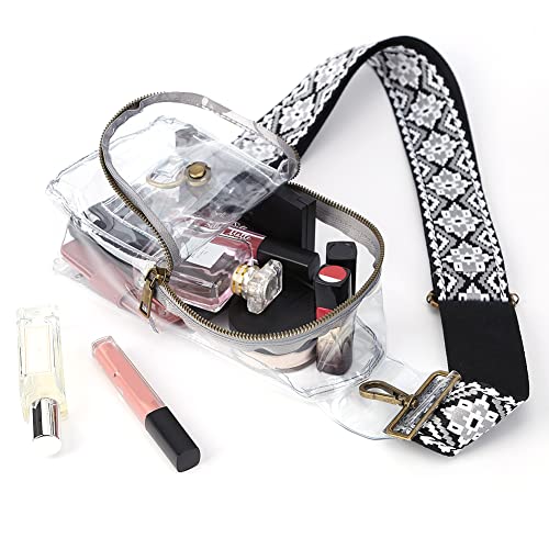 Clear Sling Bag Stadium Approved Crossbody Chest Bags for Women Fanny Pack Small Clear Daypack Shoulder Backpacks