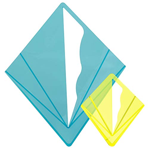 Blue Transparent Center Finder and Yellow Transparent Center Finder for Square, Round, Octagon and Hexagon Shaped Material up To 18 Inches Ideal For Woodworkers, Carpenters or Around the Home