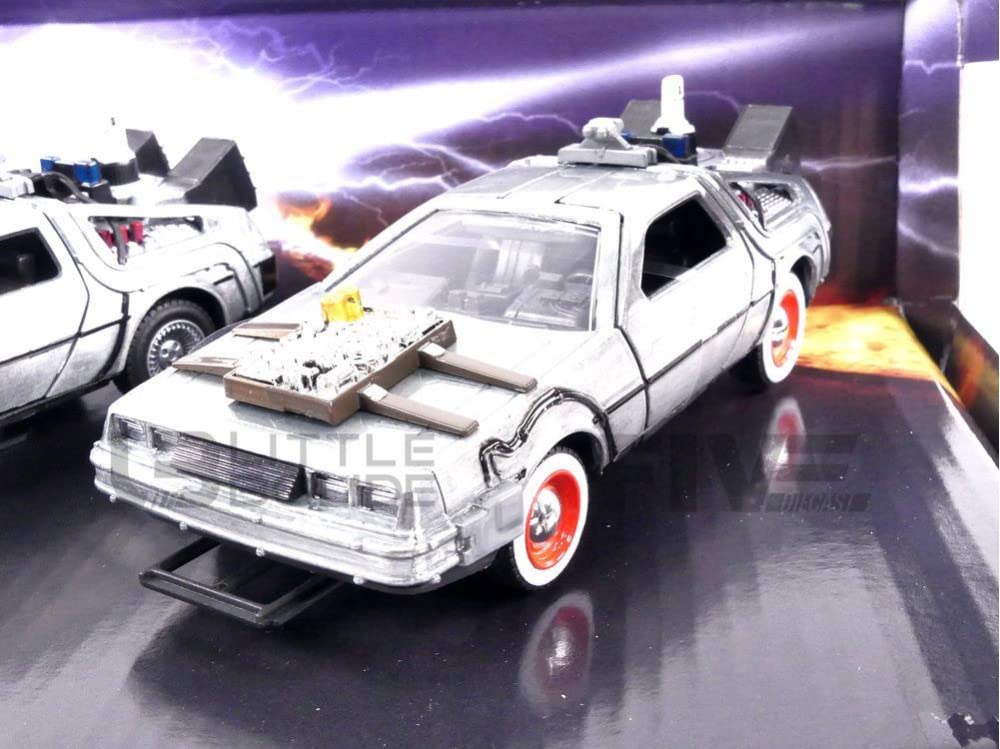 Back to The Future 1:32 Time Machine 3-Pack Die-Cast Cars, Toys for Kids and Adults