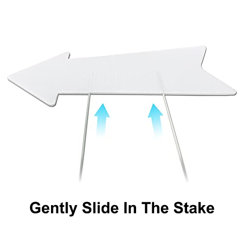 Blank Arrow Signs with Stakes 3 Pack 17 x 6 Inches Wedding Directional Yard Signs with Stakes, This Way Arrow Yard Signs Birthday Party Signs Arrow