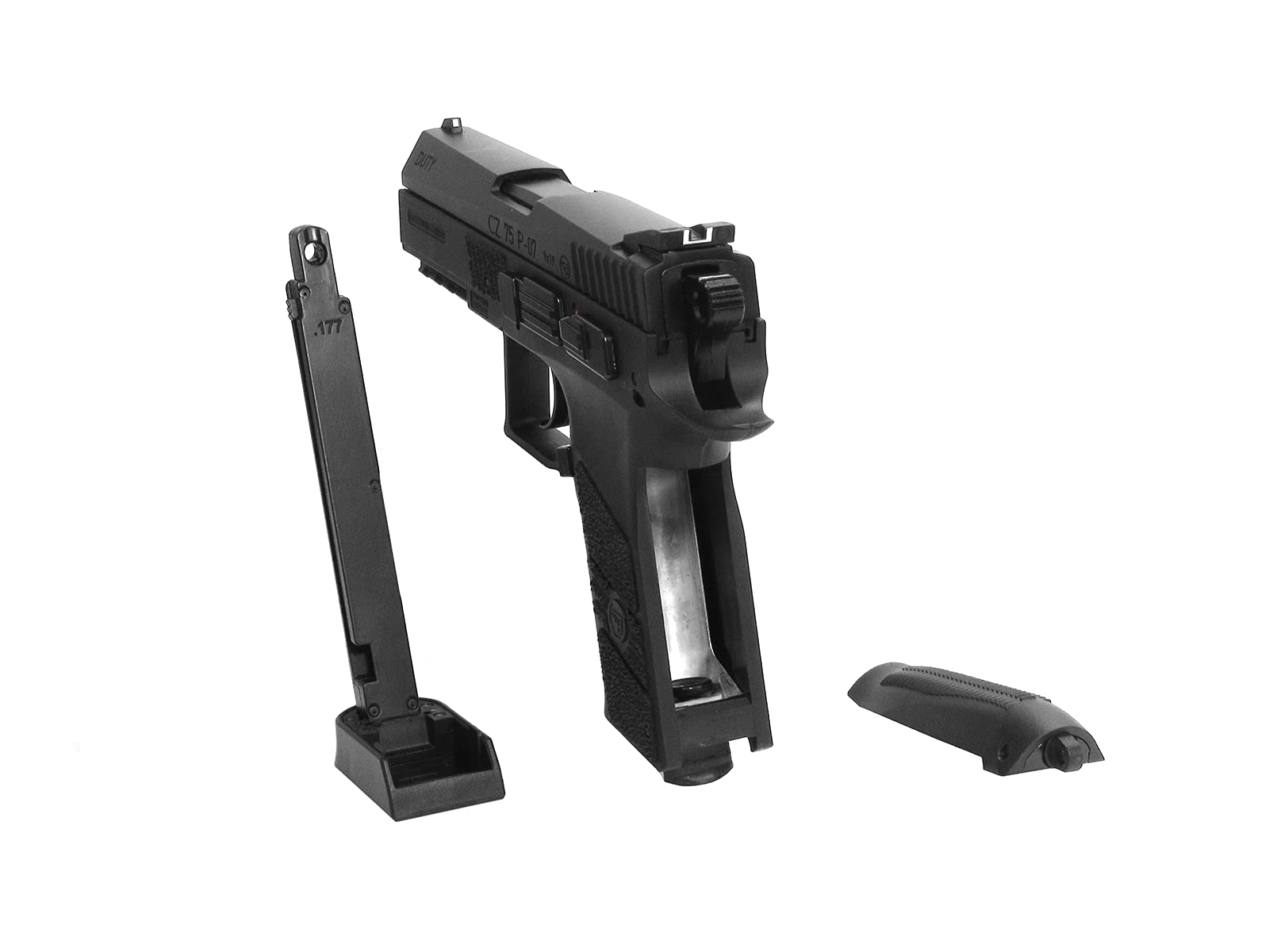ASG CZ 75 P-07 Duty .177 Caliber Steel BB Gun Pistol, Black, Non-Blowback Air Gun