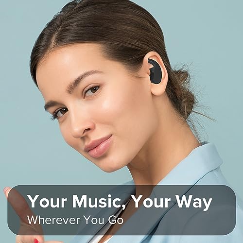 Coby Sports True Wireless Earbuds w/Secure-Fit Ear Tips | in-Ear Headphones Up to 12 Hours Play | Sweat-Resistant | Noise-Isolating | in-Ear Earbuds | Sports Earbuds, Bluetooth Earbuds (Black)
