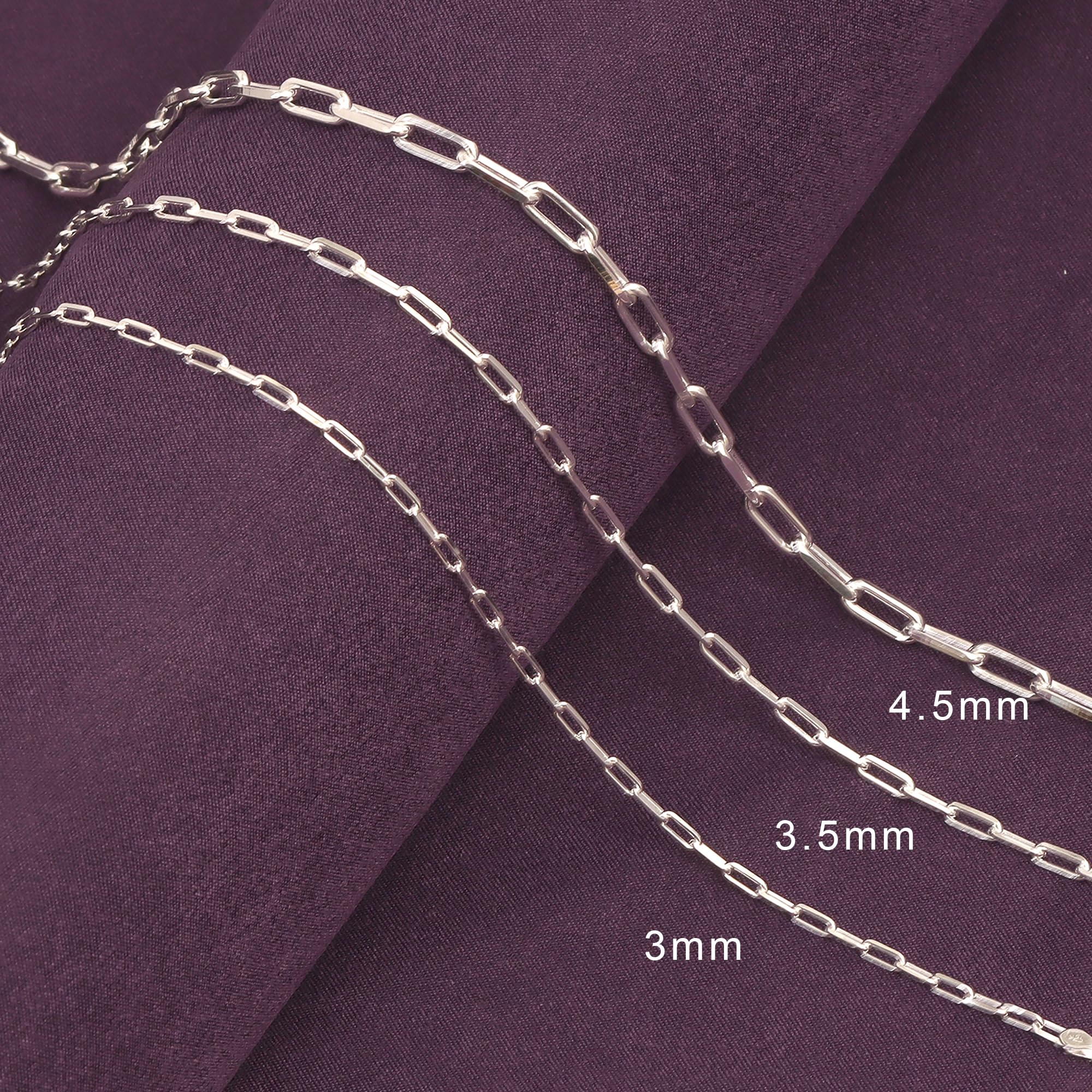LeCalla 925 Sterling Silver Italian 4.5 MM Diamond-Cut PaperClip Link Chain Necklace for Women 18 Inches