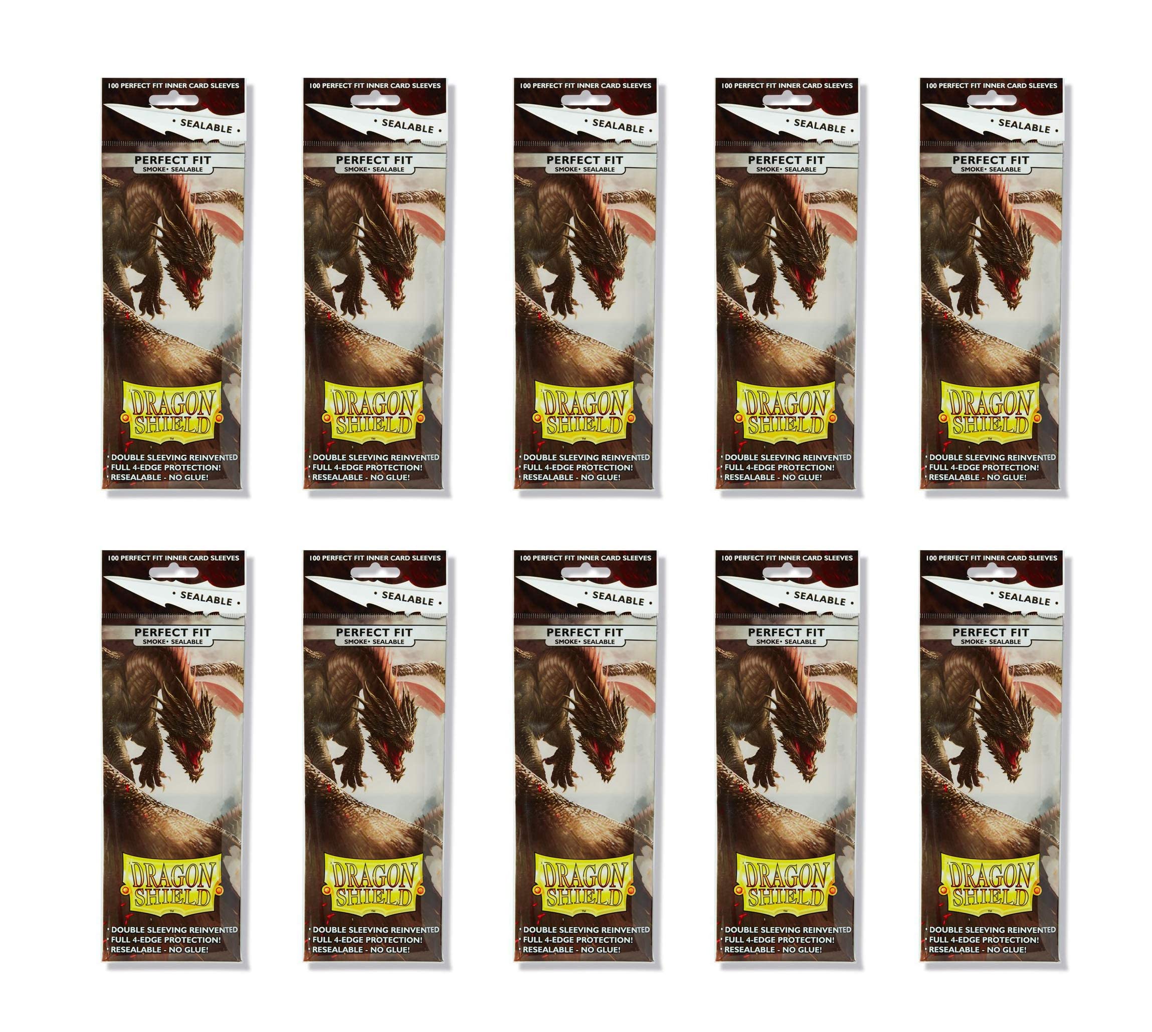 Dragon Shield 100 Standard Size Smoke Resealable Sleeves (10 Packs)