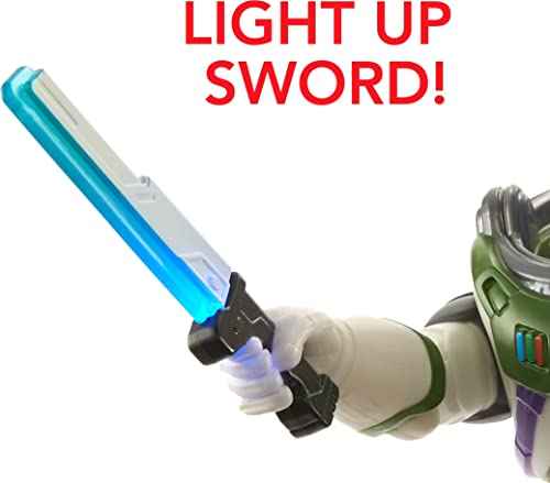 Disney and Pixar Lightyear 12-in Action Figure with Motion, Lights & Sound, Buzz Lightyear with Slashing Laser Blade