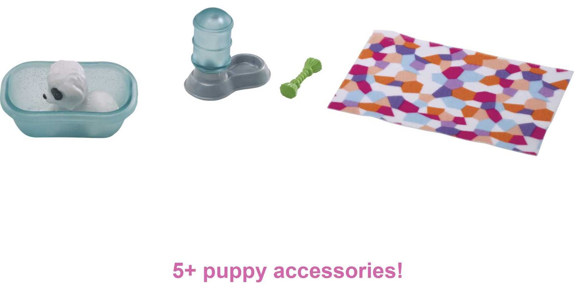 Barbie Mini Playset with 2 Pet Puppies, Doghouse and Pet Accessories, Gift for 3 to 7 Year Olds