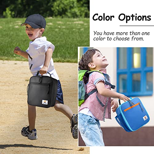 CaCTOUR Lunch Box Kids,Premium Insulated Lunch Bag for Girls Boys,Soft Bag Mini Cooler Back to School Thermal Reusable Lunch Bag for Work School Picnic (Black)