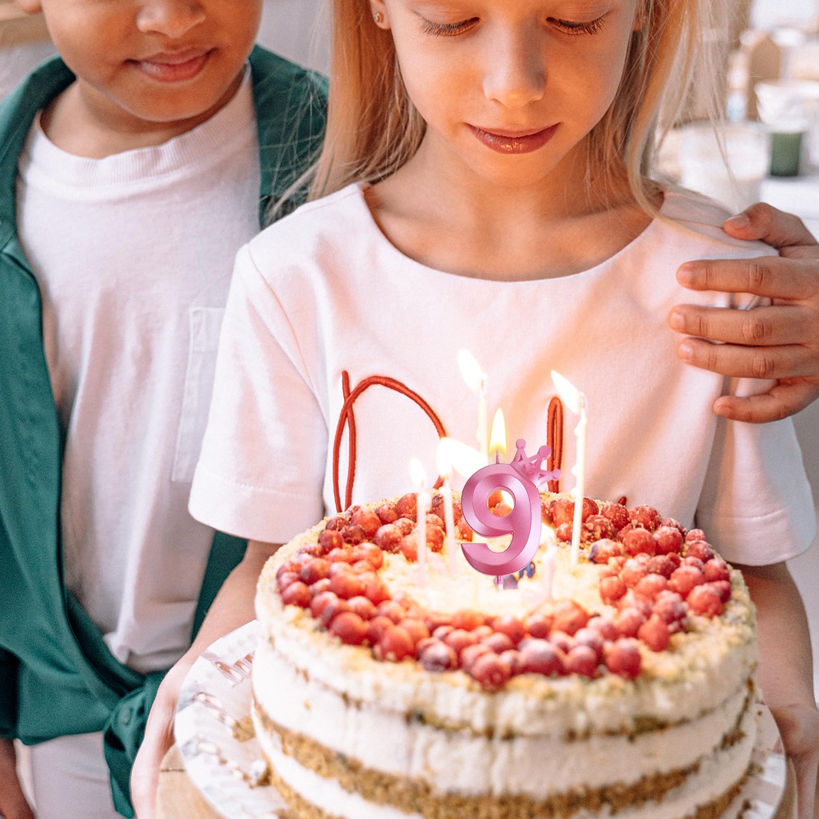 Pink Number 3 Birthday Candle丨3rd Birthday Party Pink Theme Decorations丨3D Crown Designed Number Candles for Birthday Cake Topper Decorations(3 Candle Pink)