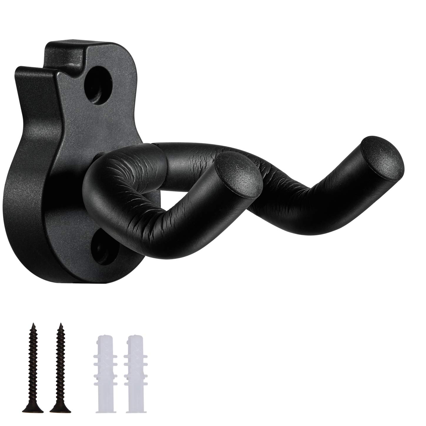 Guitar Ukulele Hanger Wall Mount Holders Hooks Stands,2 Pack Instrument Wall Hangers-Black