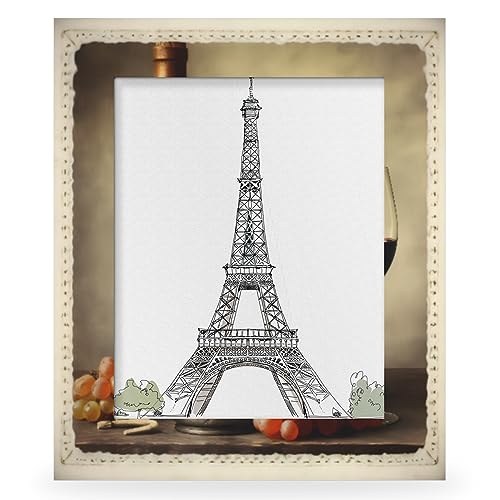 Bardic 5x7 Picture Frames, Red Wine Glass Wooden Photo Frame Fits 4x6 with Mat or 5x7 Without Mat Photo Frames for Wall Mounting or Tabletop Display for Home Gallery Decor