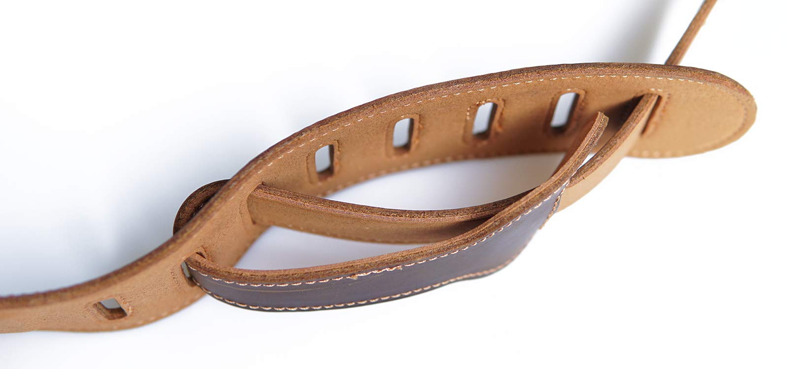 Jeereal Full Grain Genuine Padded Leather Guitar Strap (2.75inches Width) for Electric, Acoustic, and Bass Guitars (Red Brown)