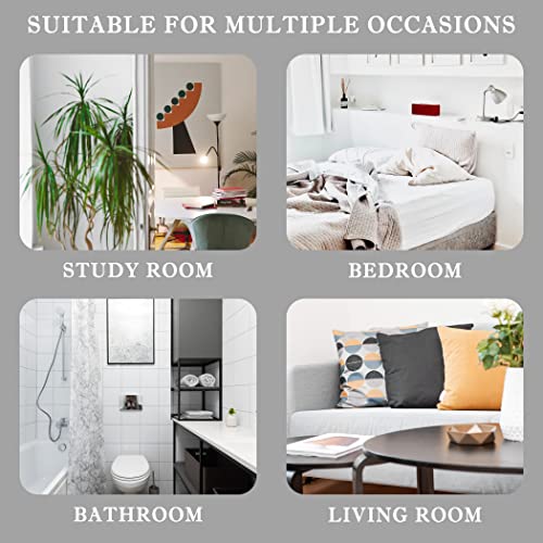 BYFU 3-Tier Side Table Set of 2, Narrow End Table with Storage Shelf, White Nightstand Bedside Table Small Bookshelf Bookcase Display Rack for Bedroom Bathroom Living Room Office