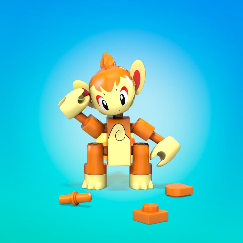 MEGA Pokémon Chimchar Building Set with 20 Bricks and Special Pieces, Toy Gift Set for Ages 6 and Up