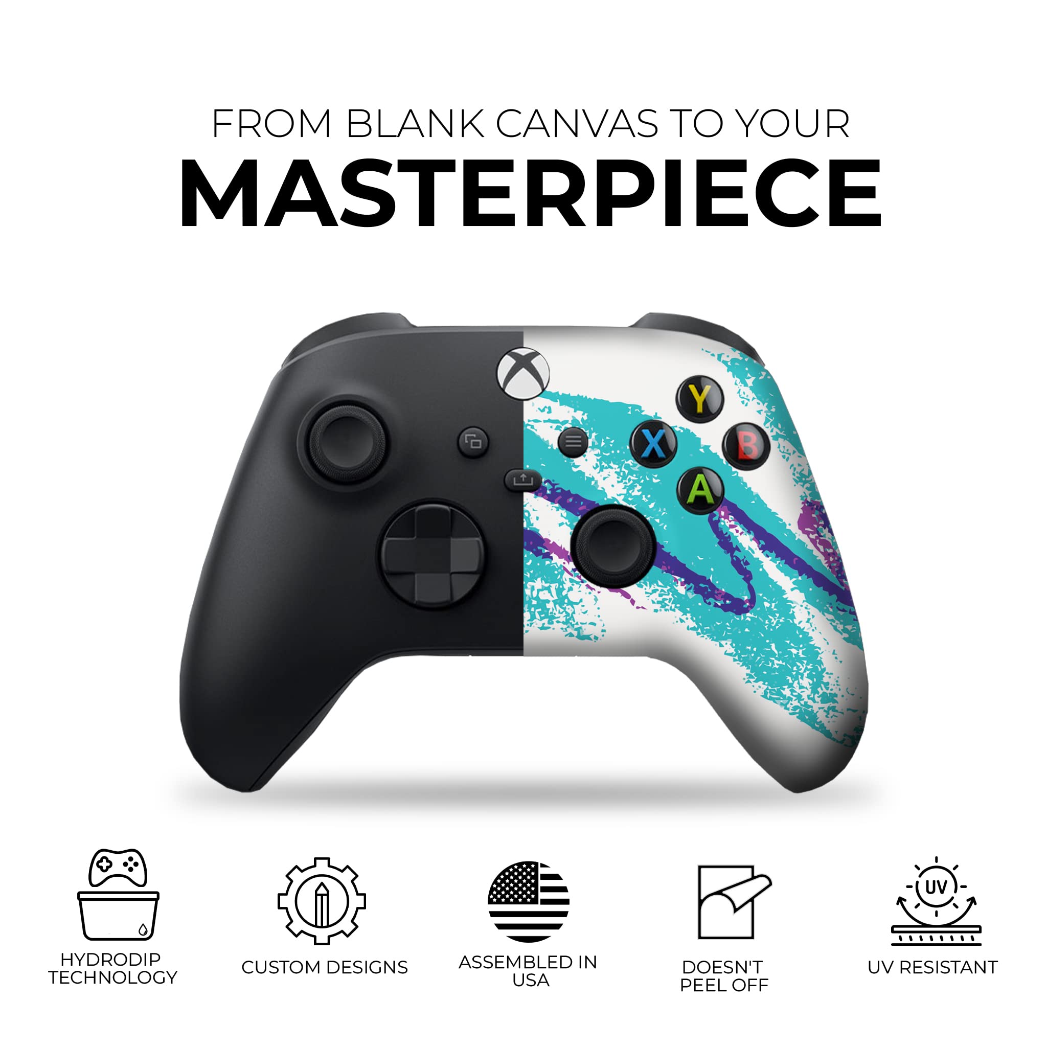 DreamController Canada Custom X-box Controller Wireless compatible with X-box One/X-box Series X/S Proudly Customized in USA with Permanent HYDRO-DIP Printing (NOT JUST A SKIN)