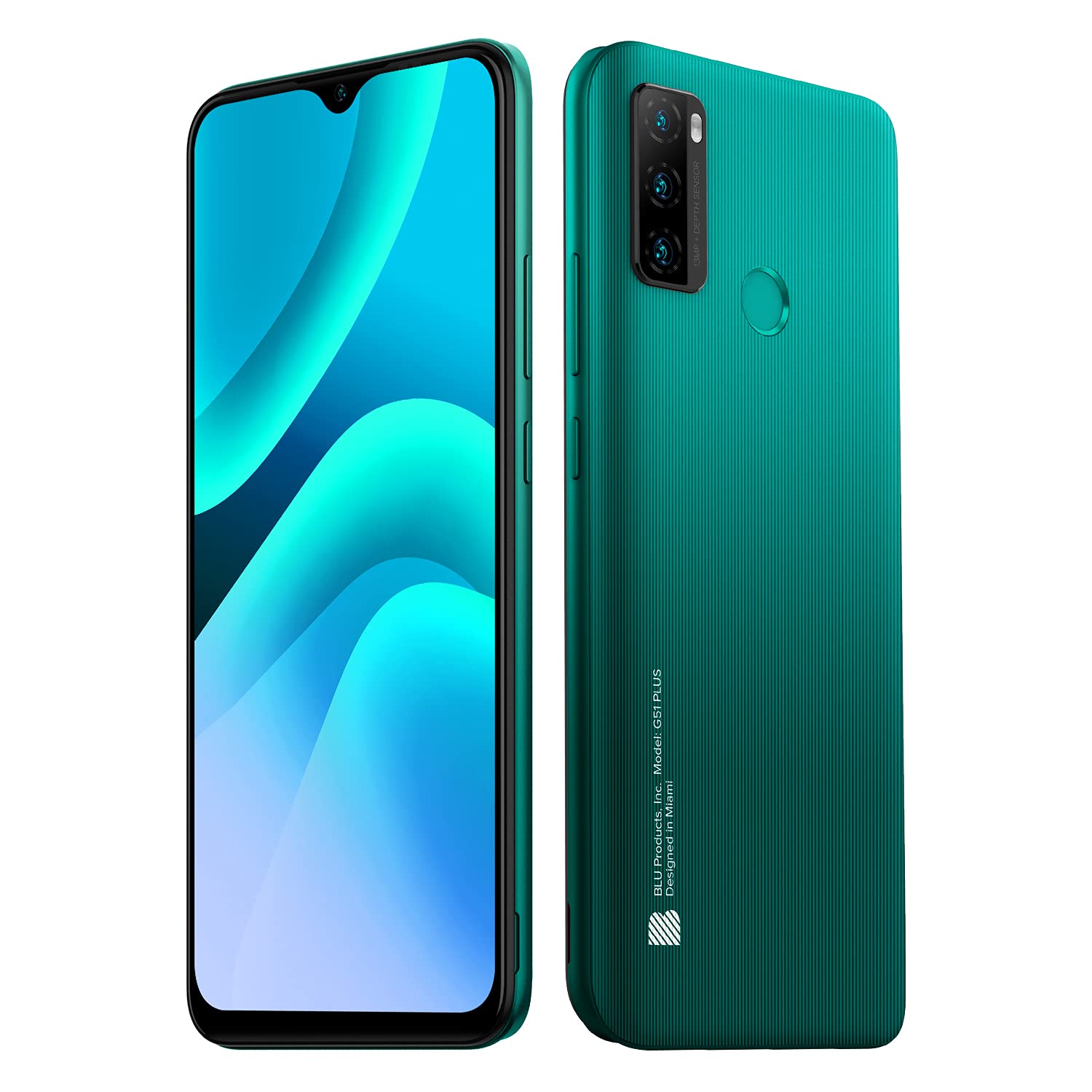 BLU G51 Plus | 2021 | All Day Battery | Unlocked | 6.5” HD+ Infinity Display | 64 GB | Triple 13MP Camera | US Version | US Warranty | 3/64GB | Green