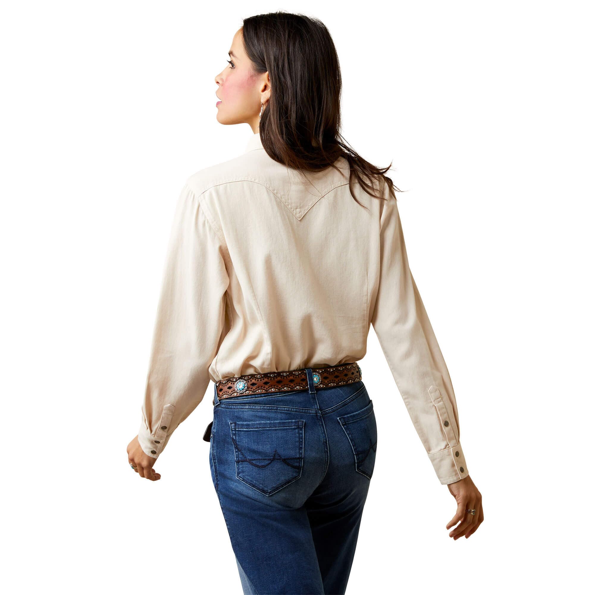 Ariat Female REAL Jurlington Snap Shirt Sandshell Small