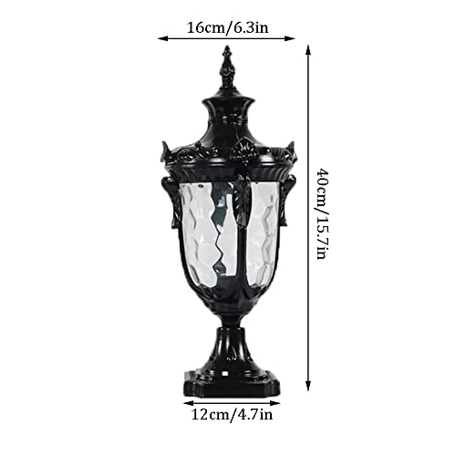 CZLZY Outdoor Waterproof Pillar Lamp Creative Aluminum E27 Post Light Glass Lampshade Villa Courtyard Fence Column Light Lawn Decoration Landscape Light Pedestal Light