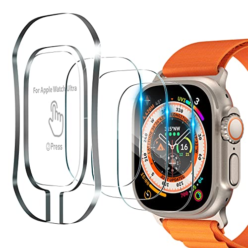CVMSDIK [3 Pack Screen Protector Compatible with Apple Watch Ultra 2/1 49mm (2023), Tempered Glass Screen Protector with Easy Installation Kit for iWatch Ultra 49mm, Bubble Free, Full Coverage