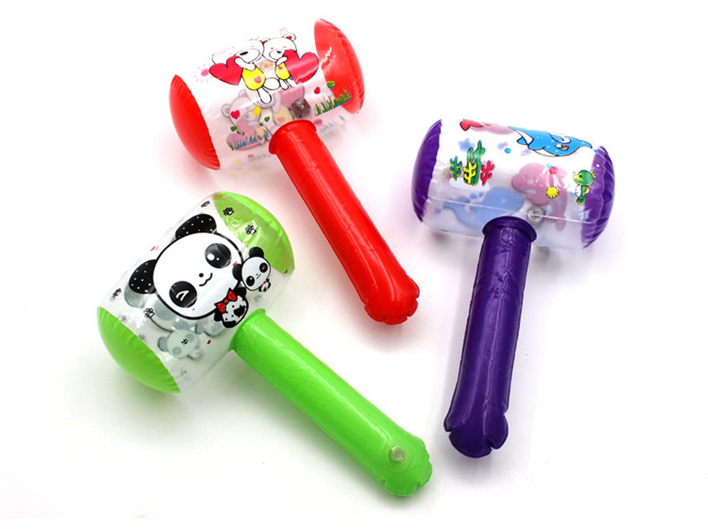Dzrige Inflatable Cartoon Hammer with Sound Bell Handle Hammer Funny Toys for Kids (Random Color)