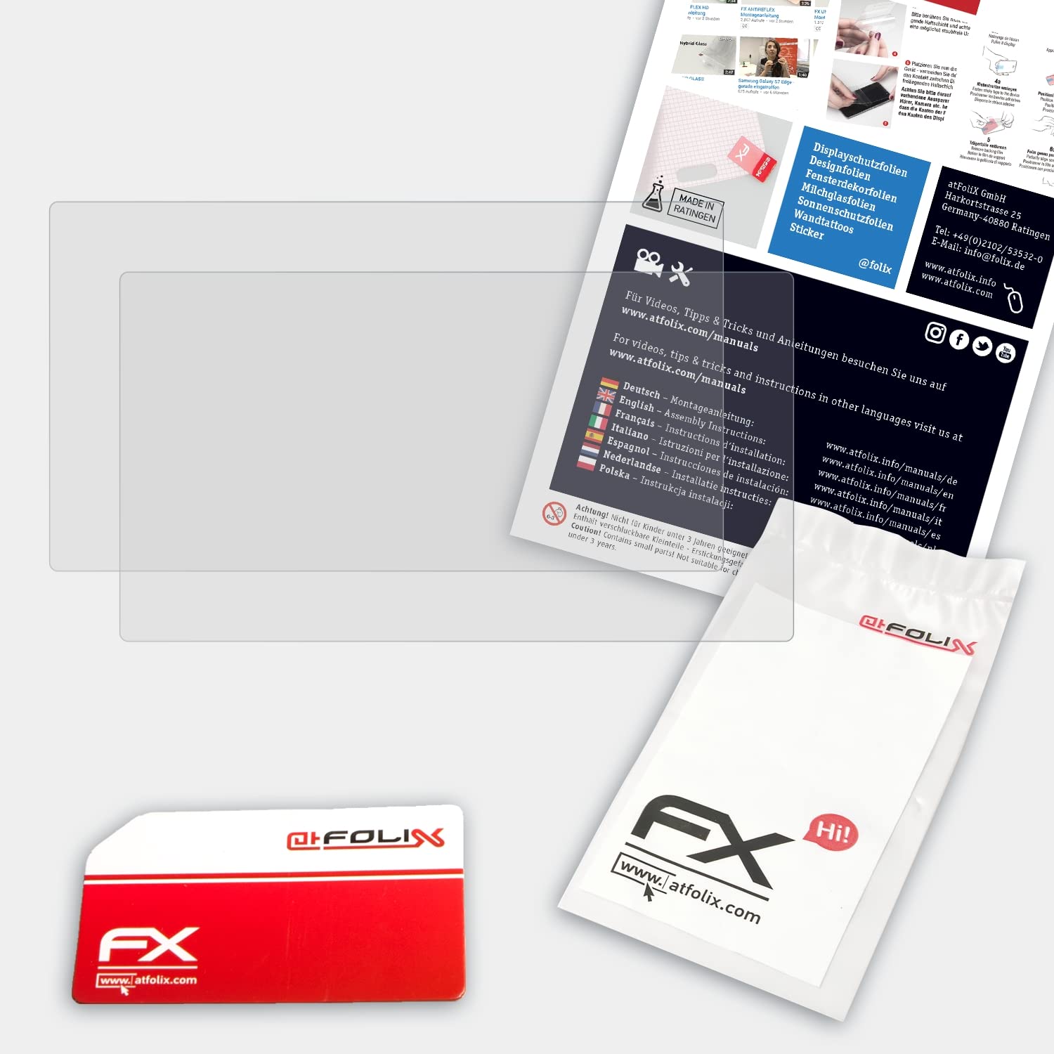 atFoliX Screen Protector compatible with Nextbase Click 9 Lite Screen Protection Film, anti-reflective and shock-absorbing FX Protector Film (2X)