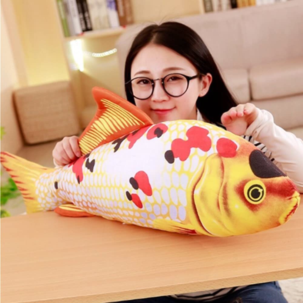 OUKEYI Soft Fish Cushion Pillow,35inch/ 90cm Carp Plush Pillow Stuffed Toy Throw Pillow for Home Decoration Gift Stuffed Animal Toy