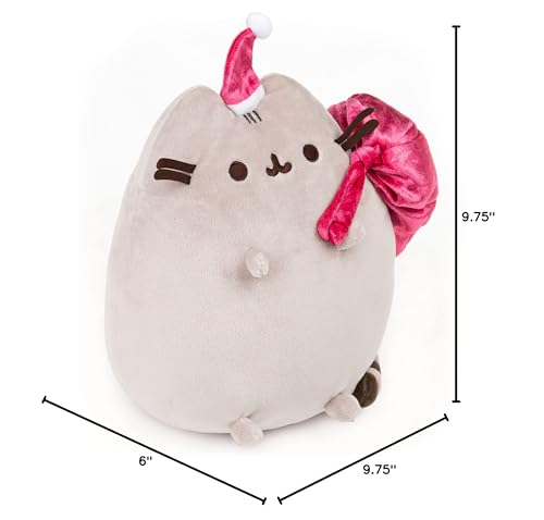 GUND Santa Claws Pusheen Holiday Plush Stuffed Animal Cat, Gray and Pink, 9.5β