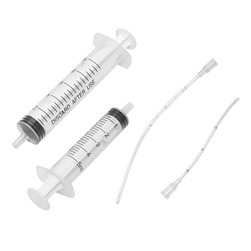 DGHAOP 4IN1 Liquid Food Feeder for Breeding Small Pets (5ml+10ml Feeder+8cm+12cm Feeding Tube) Poultry Feeding Syringe, Parrot Feeding Syringe