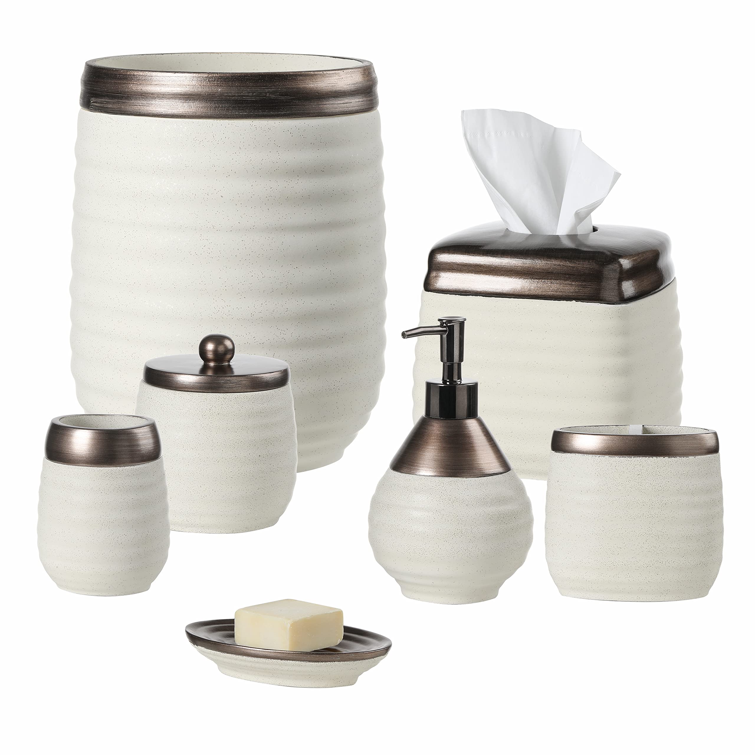 QL DESIGN Modern Style Hight Quality Polyresin Wastebasket, Garbage Receptacle Bin for Bathrooms, Powder Rooms, Kitchens, Home Offices