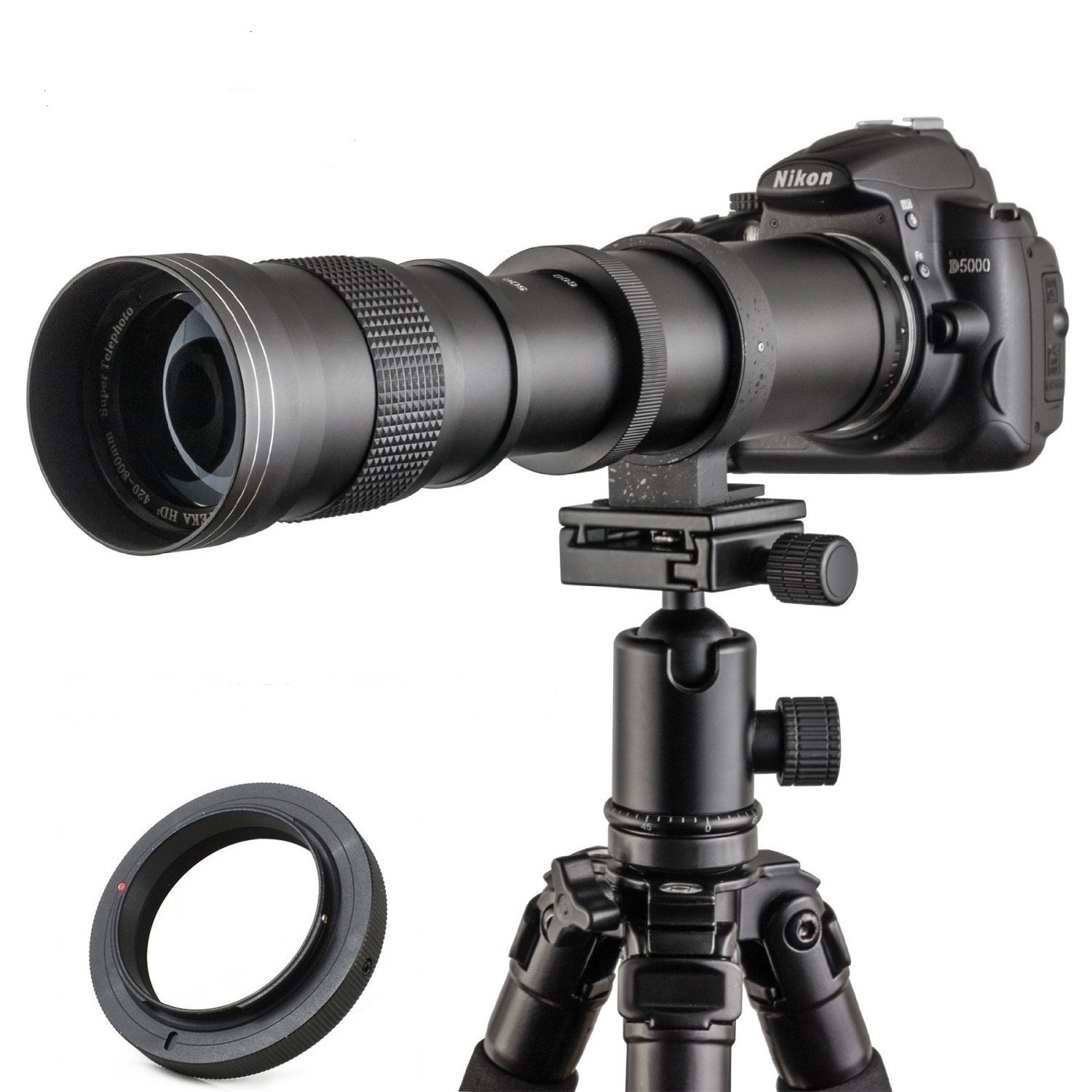 F Mount Lens - JINTU 420-800mm f8.3 Manual Telephoto Lens for Nikon D90 D5600 D5100 D5200 D5300 D5500 D5400 D7200 D7100 D7500 D3100 D3200 D3400 D810 D750 D850 D600