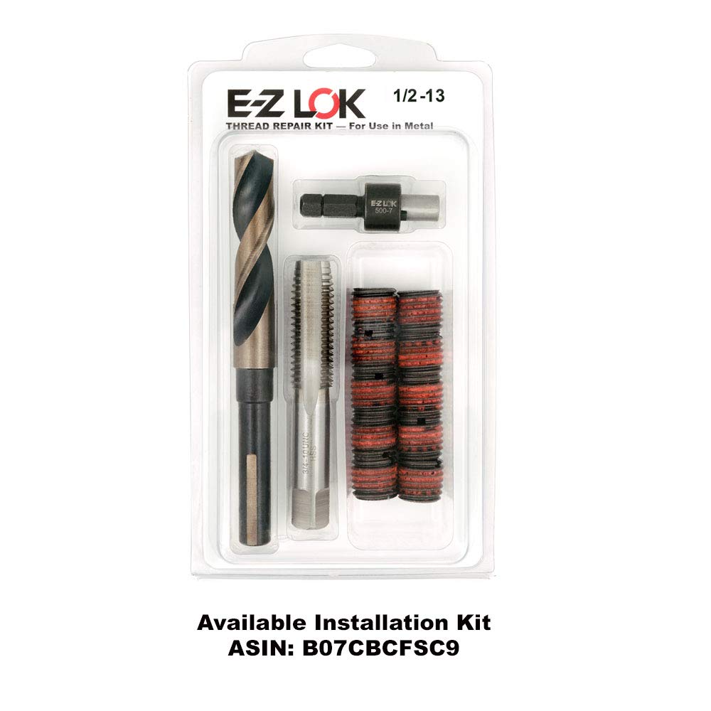 E-Z LOK - 329-8 E-Z Lok Externally Threaded Insert, C12L14 Carbon Steel, Meets AISI 12L14, 1/2"-13 Internal Threads, 3/4"-10 External Threads, 0.656" Length, Made in US (Pack of 5)