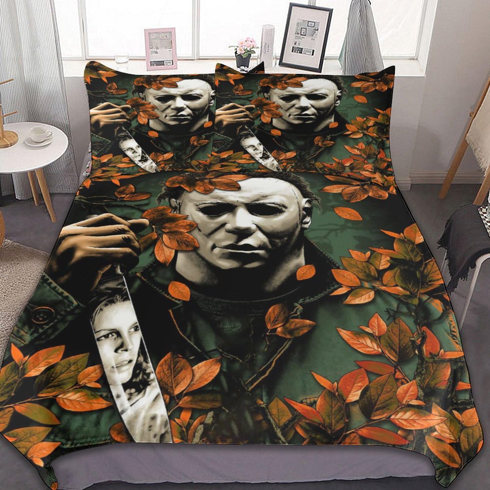 Horror 3-Pcs Bedding Set Includes 1 Duvet Cover and 2 Pillowcasesβ, Soft Comfortable Breathable Bedroom Decoration 86"x70"