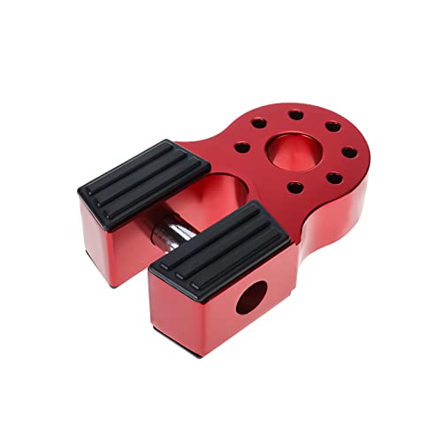 BTSHUB Winch Shackle, Flat Towing Hook Mount with Iron Pin & Rubber Guard, Universal Fit for Tow Haul Truck, ATV UTV Winch Lines Winch Hook(Red)