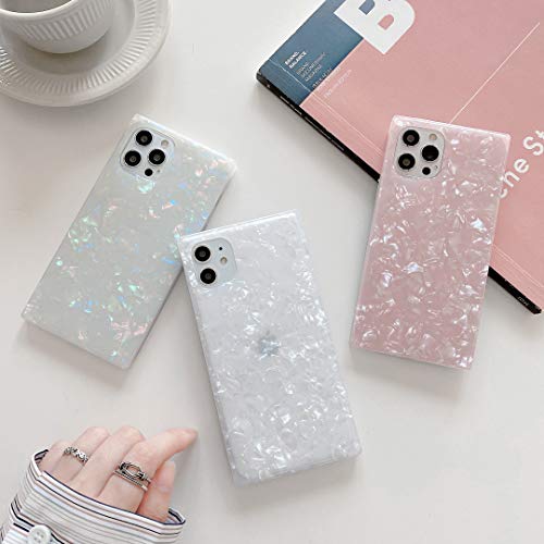 Cocomii Square Case Compatible with iPhone 13 Mini - Slim, Glossy, Opalescent Pearl, Glittering Shell, Easy to Hold, Anti-Scratch, Shockproof (Pink)