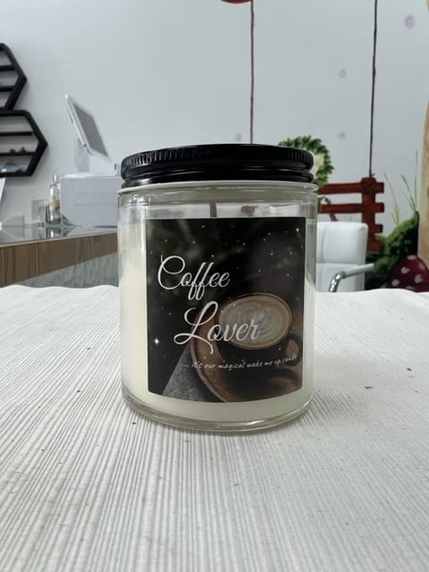 Coffee Smoky Quartz Crystal Soy Candle - Manifestation - Vegan Soy Candle Aromatherapy