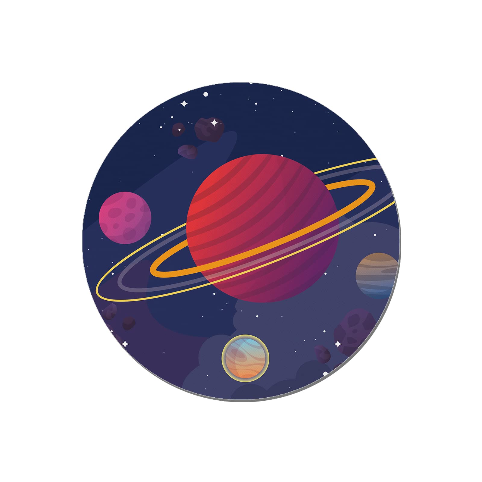 BannerBuzz Preprinted Mouse Pad Round Shape, Vibrant Design, Lightweight, Non-Slip Nitrile Rubber Material (200mm Diameter x 3mm Thick) (Design 8, Pack of 100)