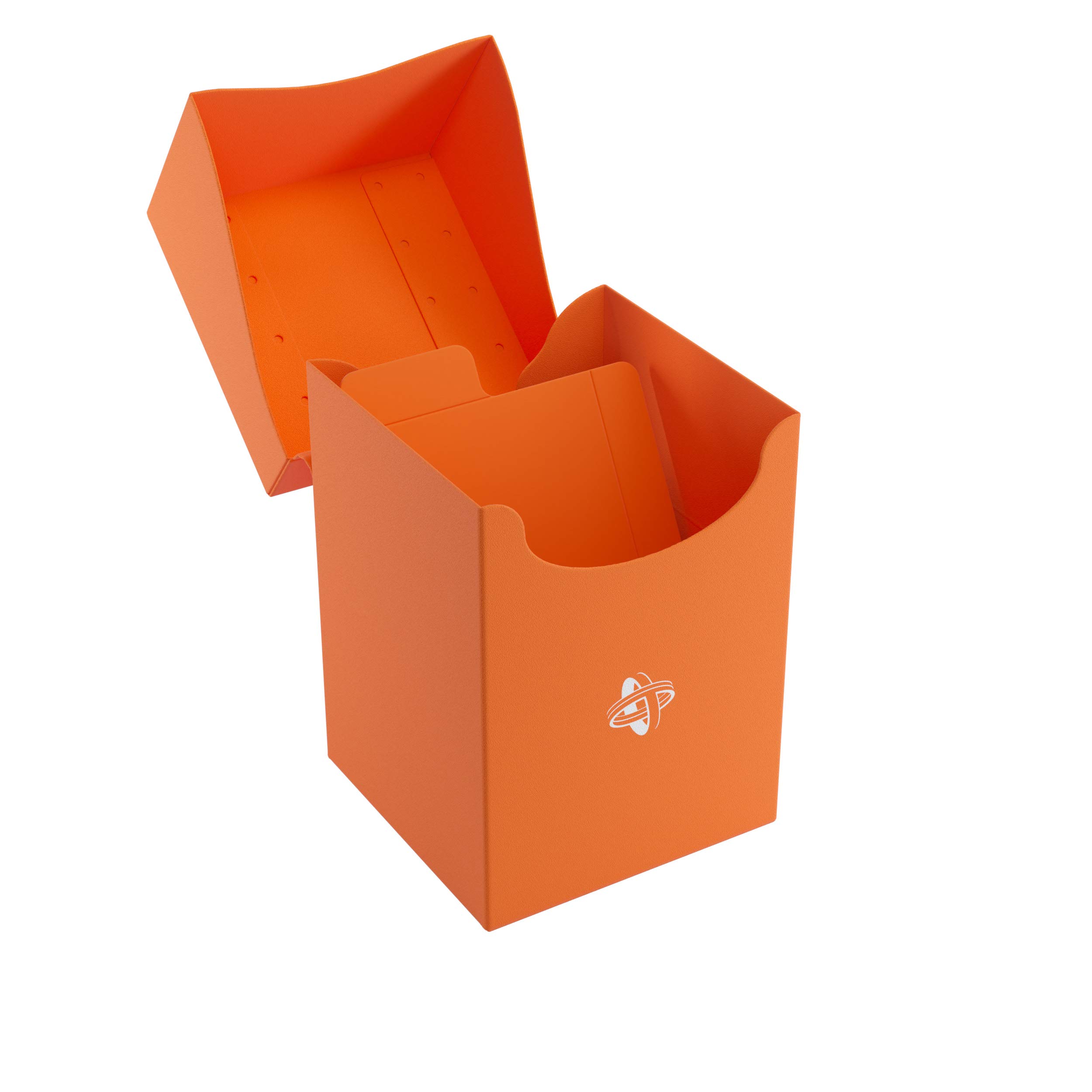 Gamegenic Deck Holder 100+ Casual Deck Box | Double-Sleeved Card Storage with Flex Card Divider | Premium Card Game Protector | Cobra Neck Technology | Holds up to 100 Cards | Orange Color | Made