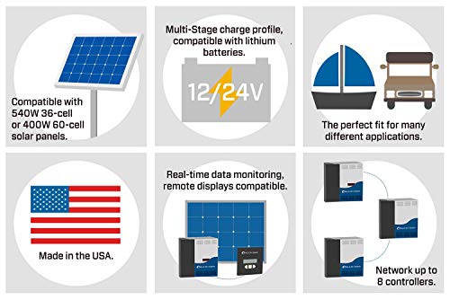 Blue Sky Energy Solar Boost SB3024DiL, MPPT Charge Controller 40A/30A with display, 12V/24V battery. Auxiliary Output for Dual Battery charge or 20A LVD Load Output