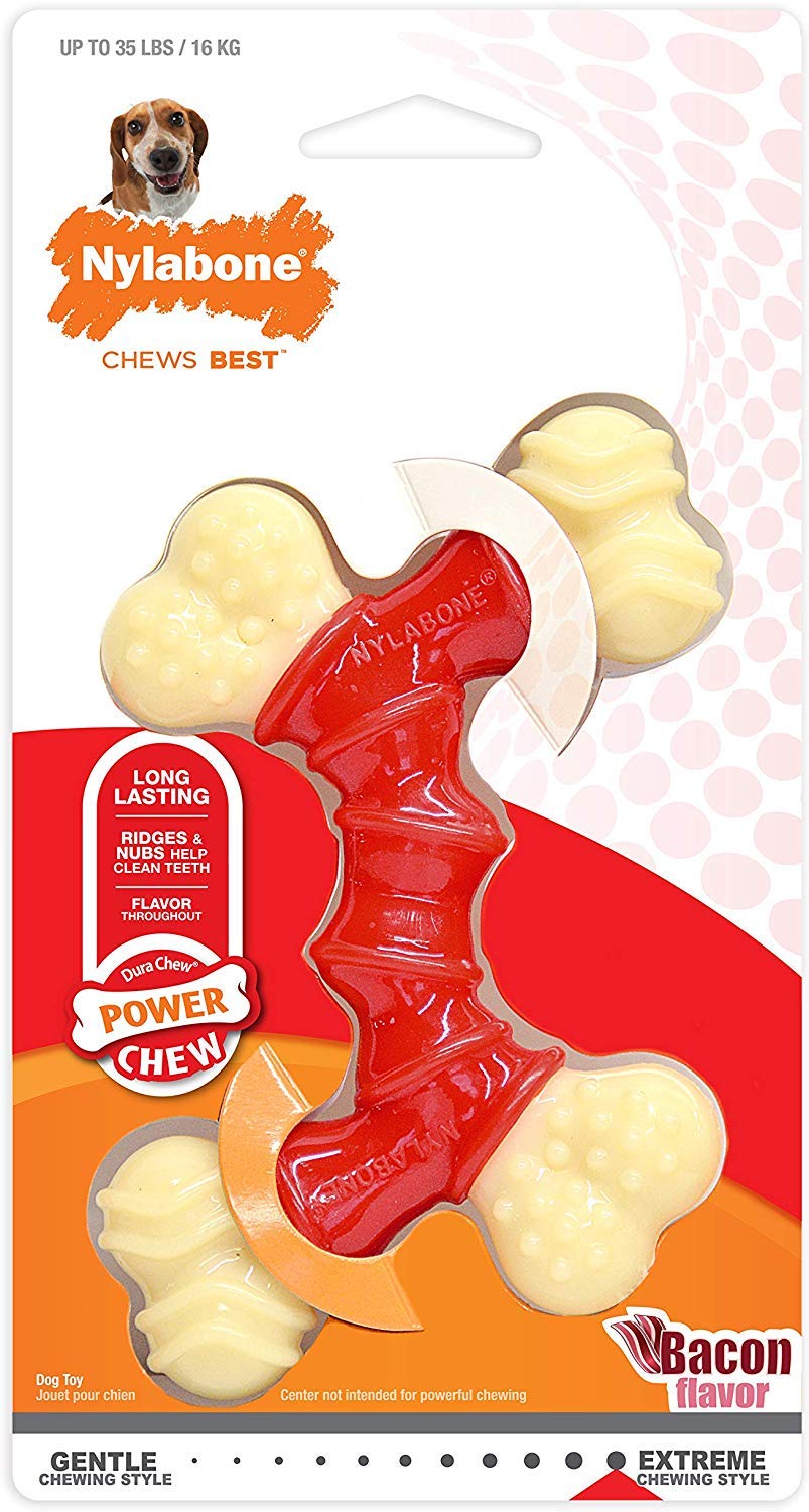 Durachew Double Bone Bacon Dog Toy [Set of 2] Size: Petite
