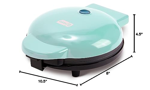 DASH Express 8” Waffle Maker for Waffles, Paninis, Hash Browns + other Breakfast, Lunch, or Snacks, with Easy to Clean, Non-Stick Cooking Surfaces - Aqua