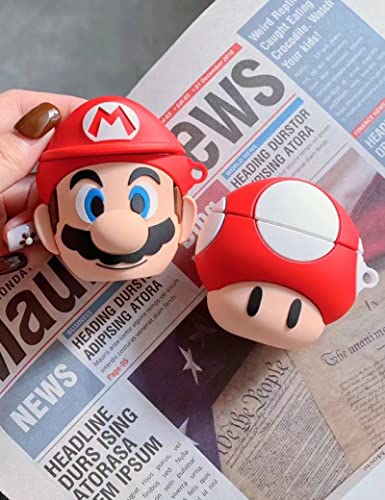 Cartoon Case Compatible with Apple AirPods Pro Anime, Fun Cute Kawaii Protective Case Anti-Fall Headphone Case for Airpod Pro Case Cover (AirPods Pro, Mushroom)