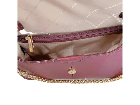 Michael Kors Sonia Leather Medium Gold Chain Shoulder Bag Crossbody Merlot