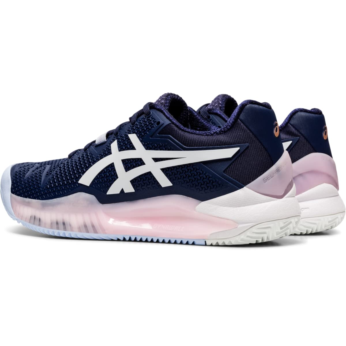 ASICS Women's Gel-Resolution 8 Clay Tennis Shoes, 8.5, Peacoat/White