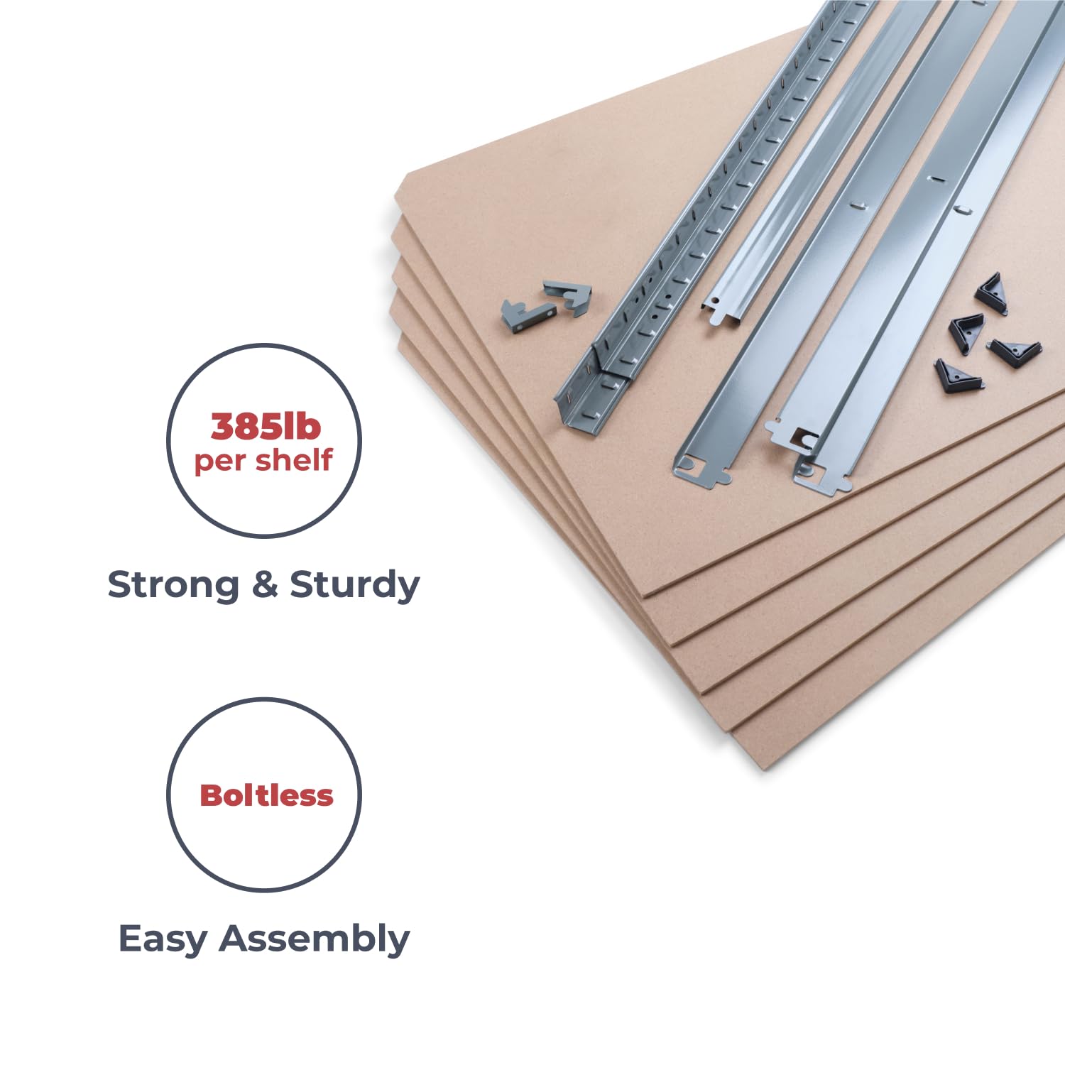 G-Rack Garage Shelving Unit: 180cm x 90cm x 60cm | Single Bay, Galvanised Steel 5 Tier Unit | 175kg Load Weight Per Tier (875kg Per Rack) | for Your Garage & Elsewhere! | Shelf Unit | Van Racking