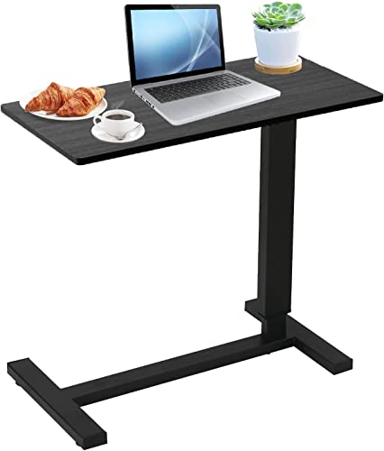 Erinaik Adjustable Height Overbed Table, Large Medical Bedside Desk with Hidden Casters, 31.5" L x 15.7" W, Mobile Tray Table for Hospital, Office, Home, Study Use