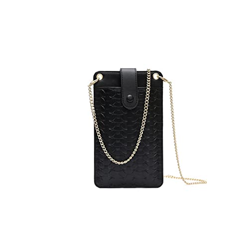 Cell Phone Purse Wallet Case Small Crossbody Bag with Chain Strap for iPhone 13 12 11 Pro Max XR OnePlus Nord N200 9 8 8T Galaxy S21 S20 Note 20 Ultra S21 FE A32 A52 A72 Sony Xperia 1 III 10 II(Black)